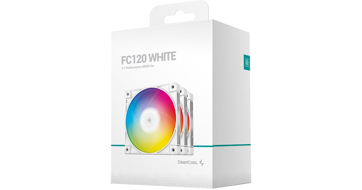 DeepCool FC120 White 3x120mm 1800RPM Daisy Chain RGB 5v-3pin PWM ...