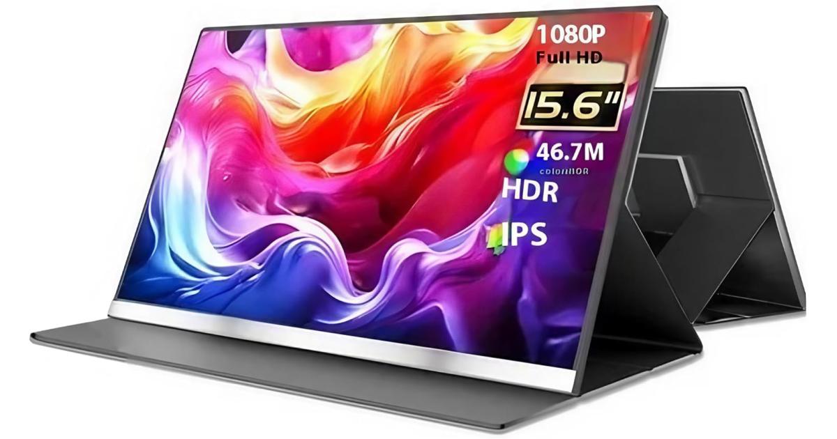 V2COM P4 15.6" IPS Full HD Extender Dual Screen Portable Monitor w ...