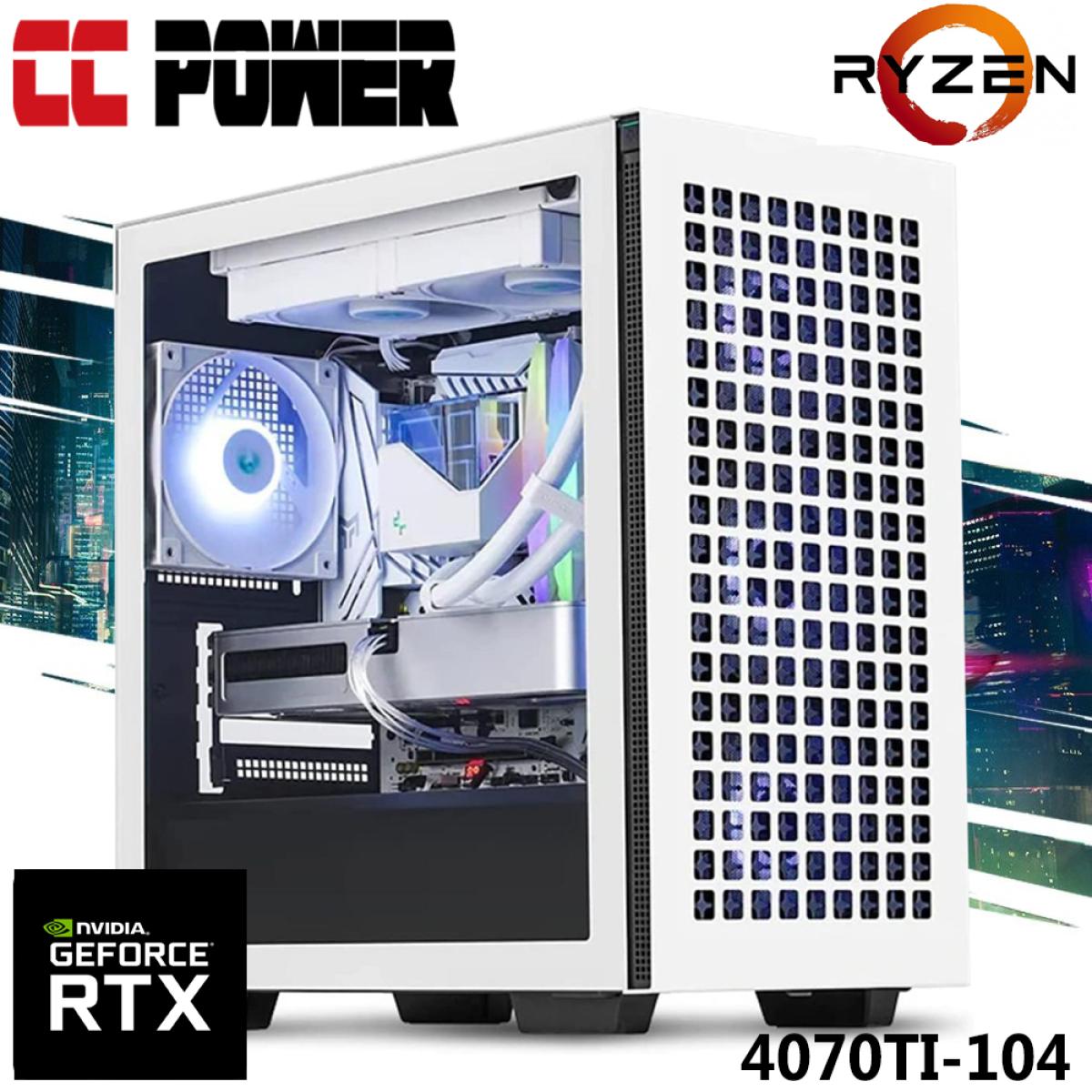 CC Power 4070TI-104 Gaming PC NEW 7Gen AMD Ryzen 7 7800X3D 8-Cores w ...