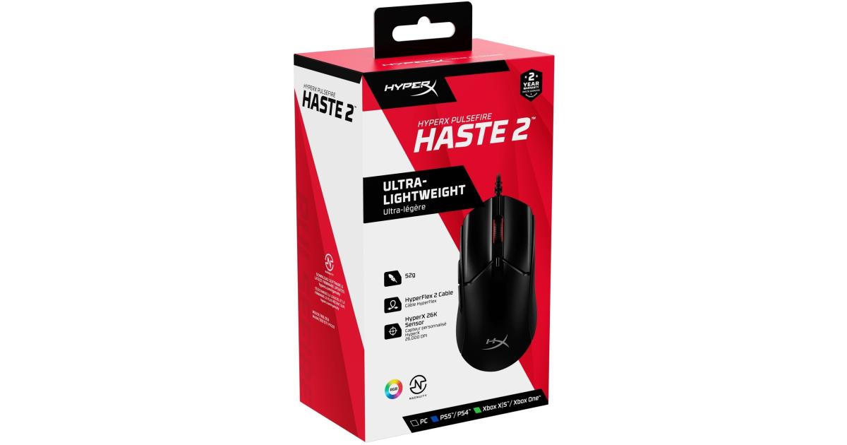 HyperX Pulsefire Haste 2 Wired Ultra Lightweight 53g 8000Hz Polling ...