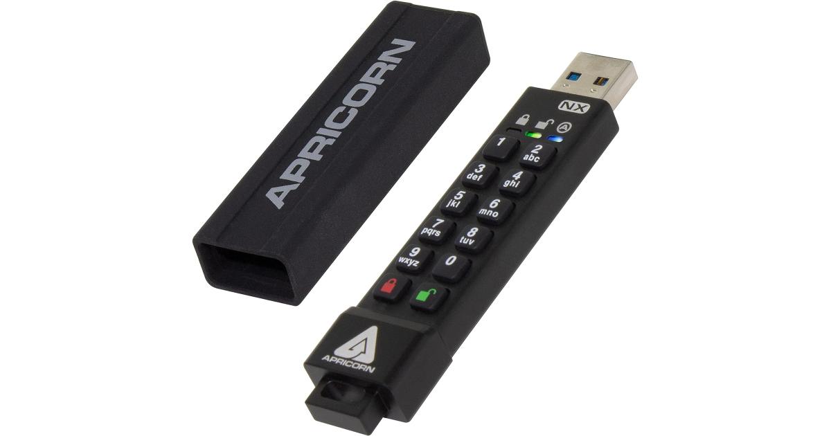 Lenovo Apricorn Aegis Secure Key 3 NX 64GB 256-bit Encrypted FIPS 140-2 ...