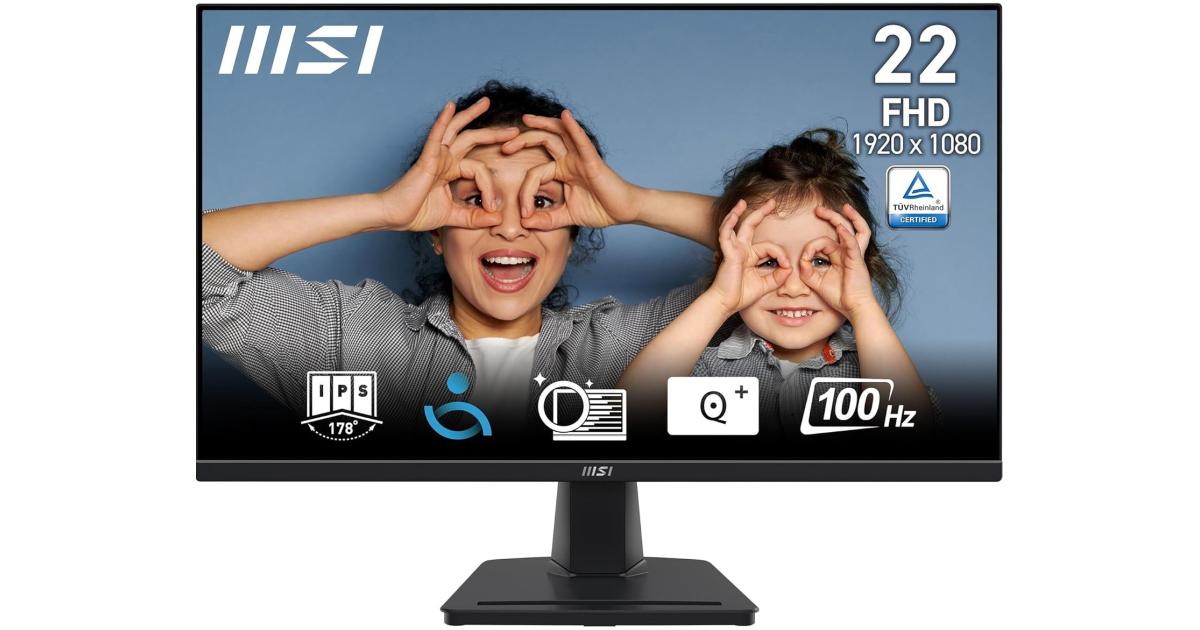 MSI PRO MP225 22" Full HD 100Hz 1ms EyesErgo Anti-Flicker Less Blue ...