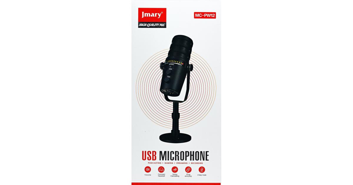 JMARY MC-PW12 USB Mic 360 Degree Rotating Zero Latency Mute Function ...