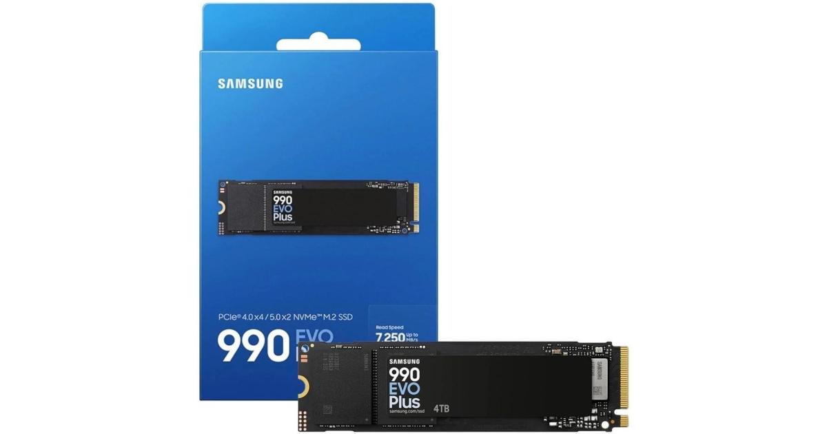 Samsung 990 EVO Plus SSD 4TB, PCIe Gen 4x4 | Gen 5x2 M.2, Speeds Up-to ...