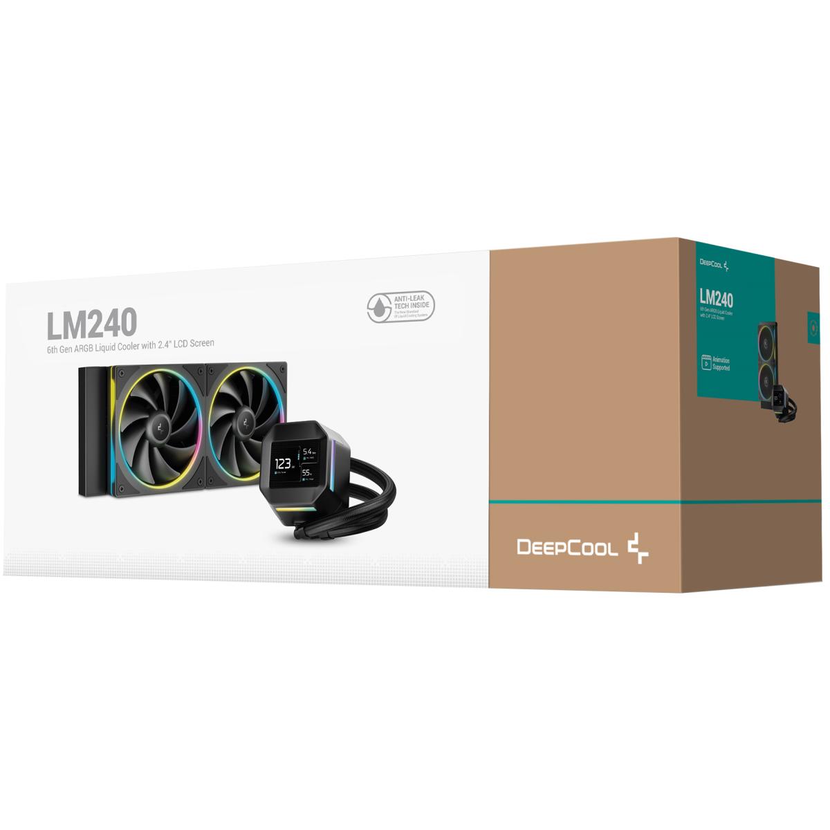 DeepCool LM240 ARGB Liquid Cooler 240mm 2.4" IPS Display Full ...