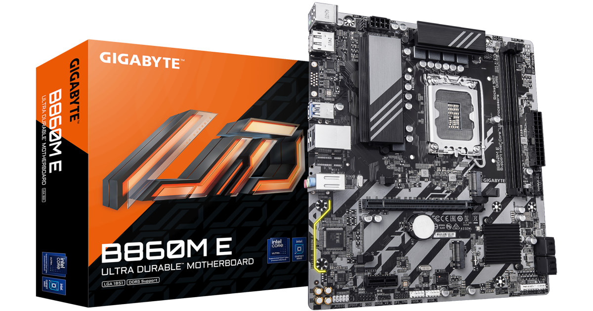 GIGABYTE B860M-E LGA 1851 M-ATX Motherboard, Intel B860 Chipset, 2x ...