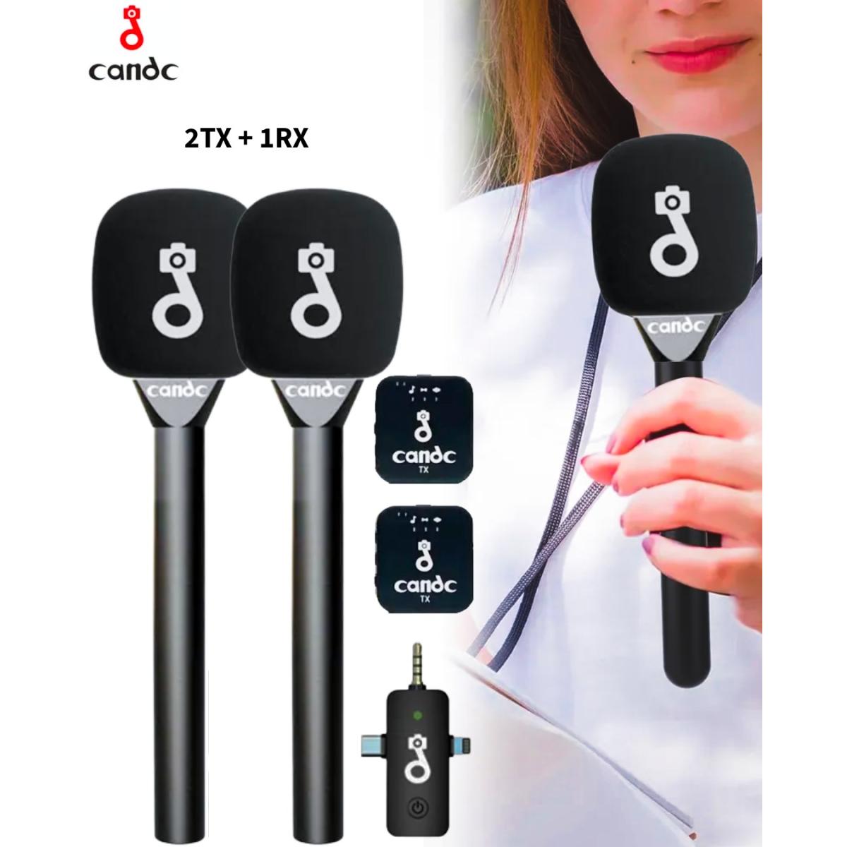 Candc Interview dual wireless 2tx+1rx microphones with handle for all ...