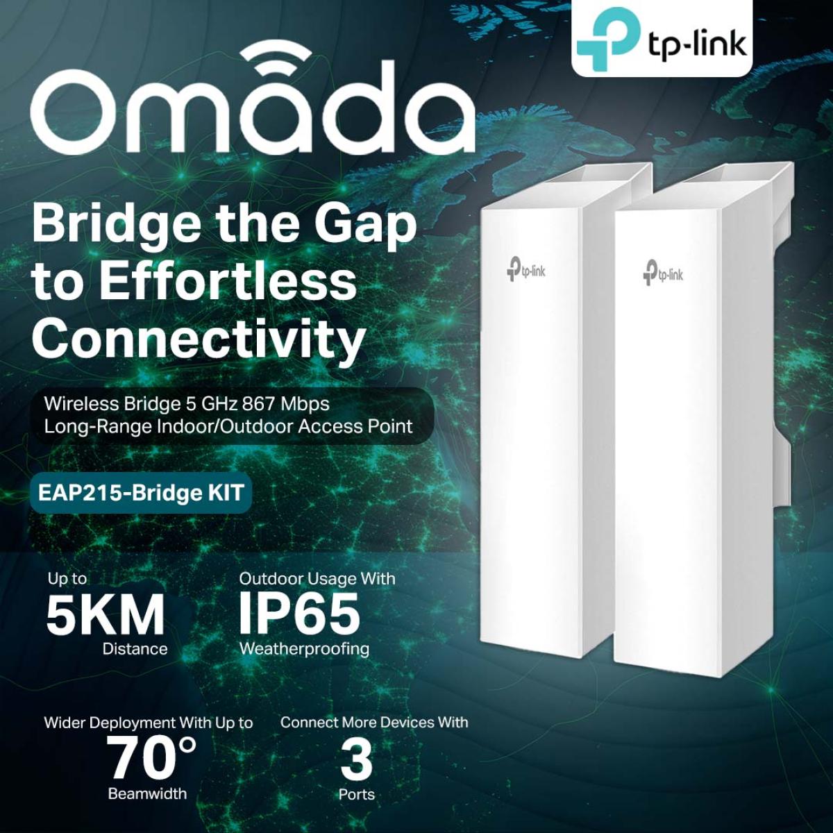 TP-Link Omada EAP215-Bridge KIT Point to Point Wireless Bridge Outdoor ...