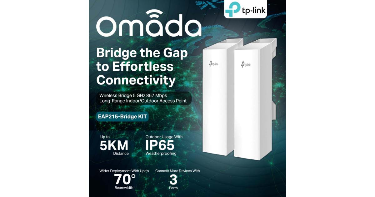 TP-Link Omada EAP215-Bridge KIT Point to Point Wireless Bridge Outdoor ...