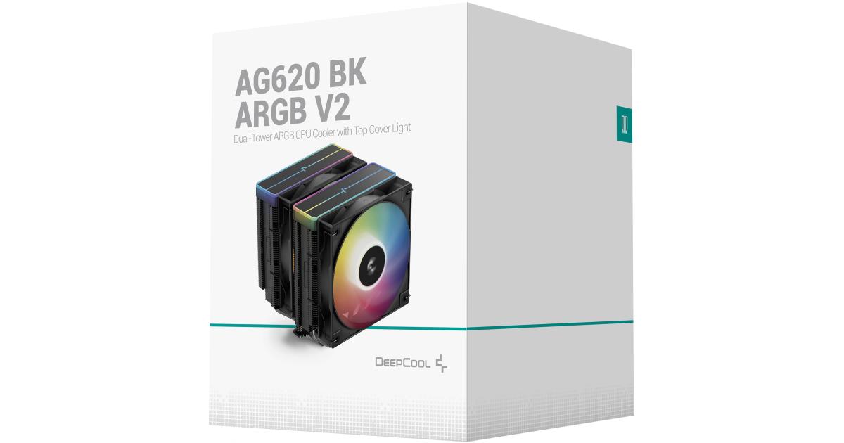 DeepCool AG620 ARGB V2 CPU Air Cooler Mighty 260w TDP 6pcs Copper Heat ...