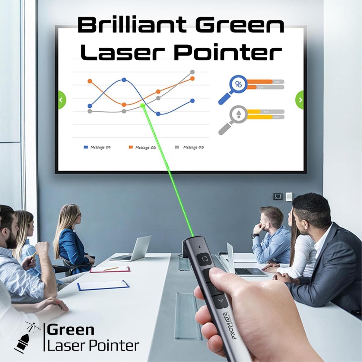 Promate Wireless 2-in-1 Presenter with Multifunctional Stylus, 2.4GHz ...