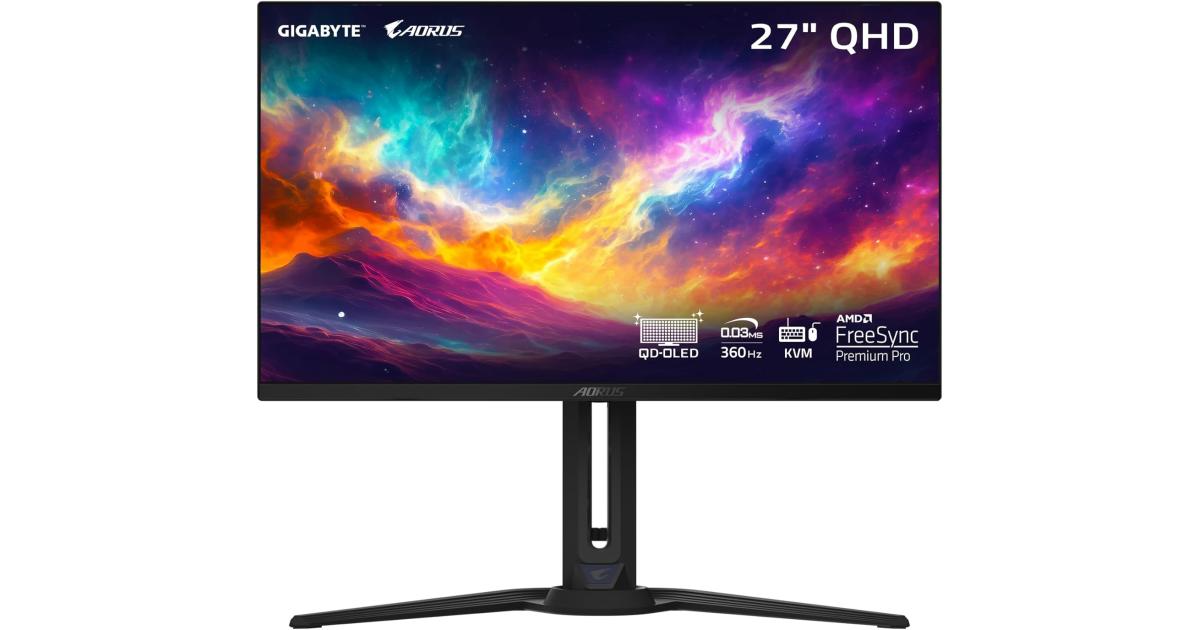 GIGABYTE AORUS FO27Q3 27” QD-OLED Gaming Monitor - QHD 2K 360Hz - 0 ...
