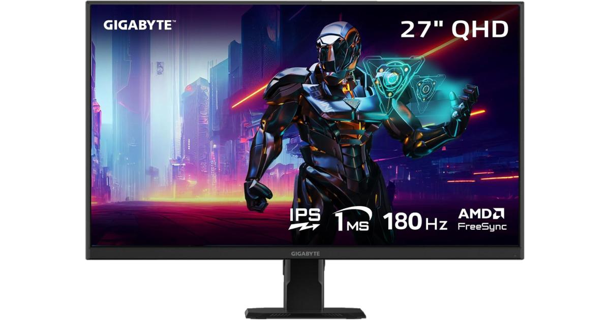 GIGABYTE GS27QA Gaming 27" IPS QHD 2K Up to 180Hz 1ms HDR Ready 100% ...