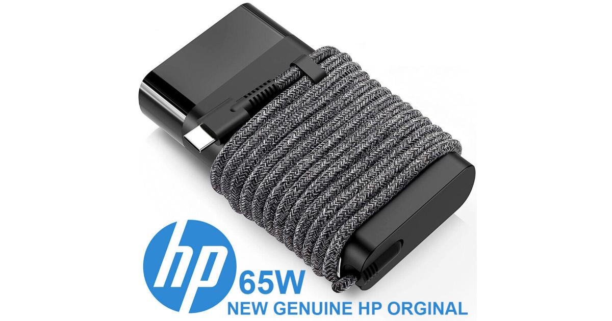 HP Genuine 65W USB-C Slim Power Adapter, AC 100-240V, 50/60Hz, Power ...