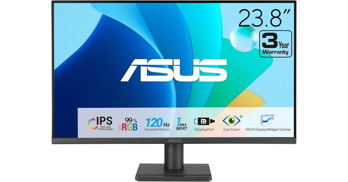 ASUS VA249QG Eye Care Gaming 24” IPS Full HD 120Hz 1ms Low Blue Light ...