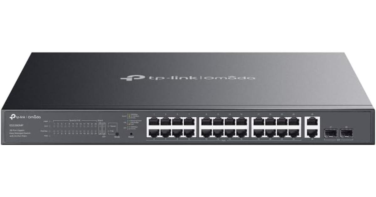 TP-Link Omada ES228GMP 28-Port Gigabit Easy Managed Switch with 24-Port ...