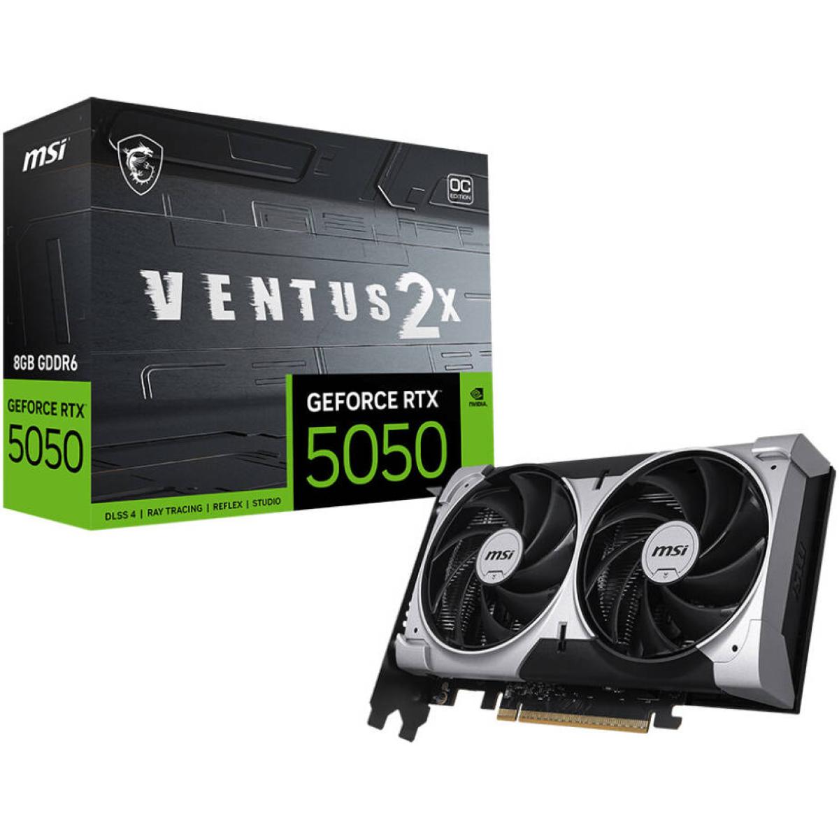 MSI GeForce RTX 5050 8G VENTUS 2X OC 8GB Graphics Card, GDDR6 128-Bit ...