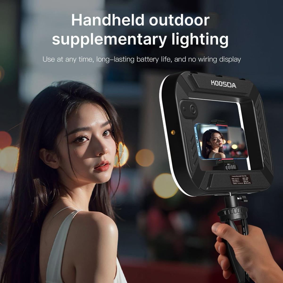 KOOSDA KRL-ST11 Camera Ring Light Video Ring Adjustable Color ...
