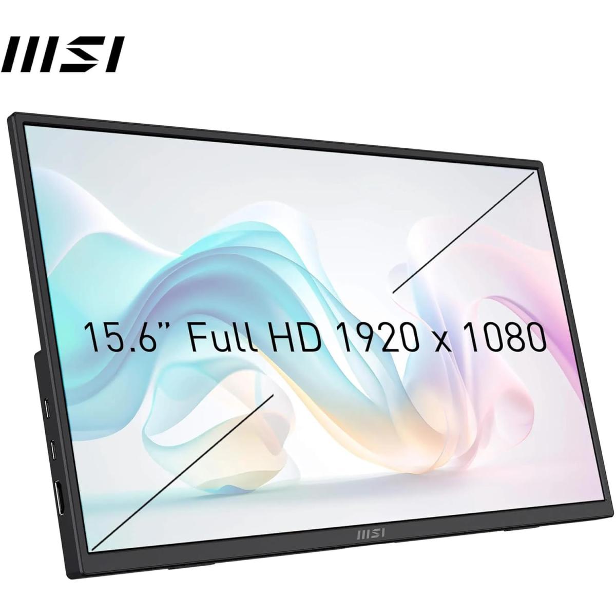 MSI Pro MP165 E6 Portable Monitor, 15.6" FHD IPS 1080p, USB Type-C ...