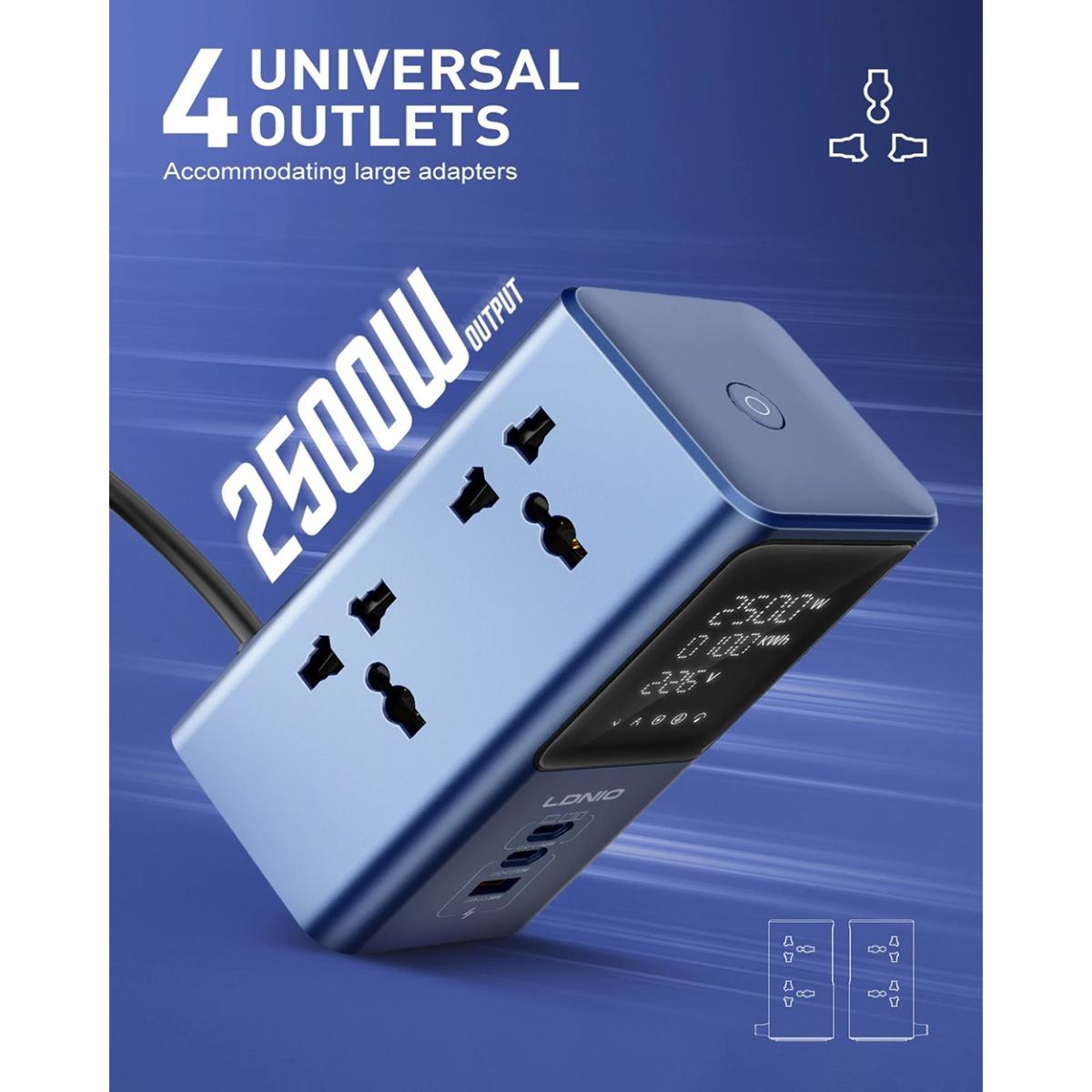 LDNIO SC2 Universal 4AC Outlets Power Strip Surge Protector Extension ...