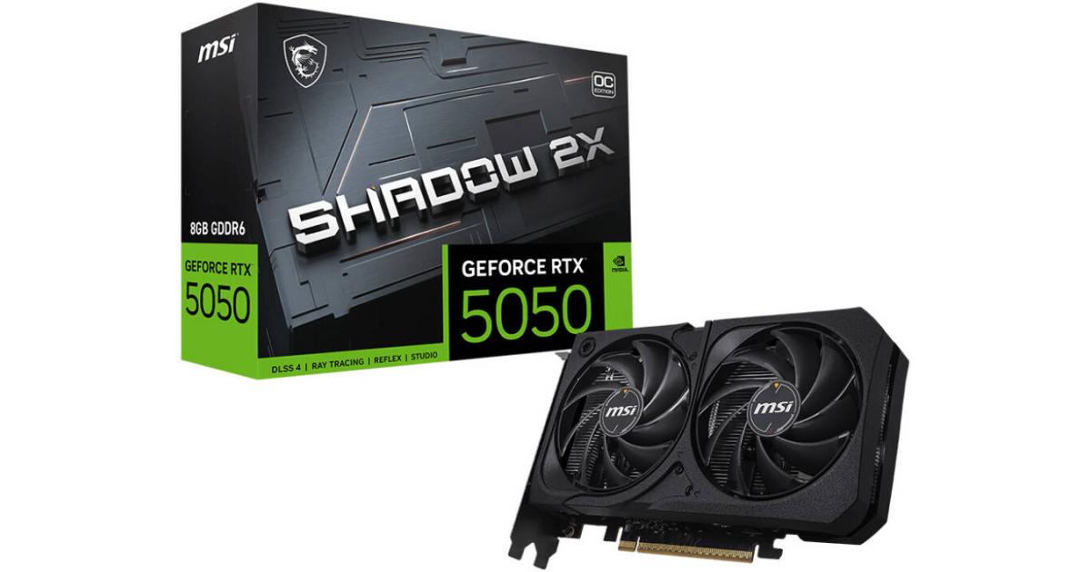 MSI GeForce RTX 5050 8G SHADOW 2X OC 8GB Graphics Card, GDDR6 128-Bit ...