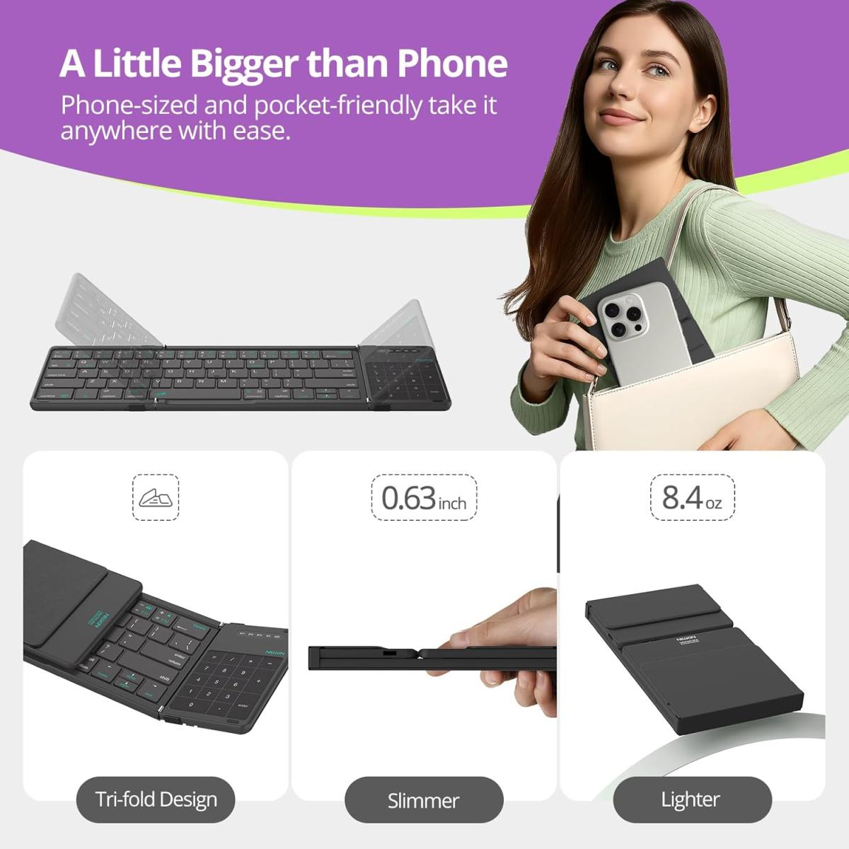 Nillkin Cube Pocket Foldable Keyboard with Touchpad & Wireless ...