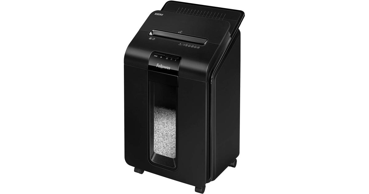 Fellowes AutoMax™ 100M Mini-Cut Shredder 100-Sheet Auto Feed & 10-Sheet ...