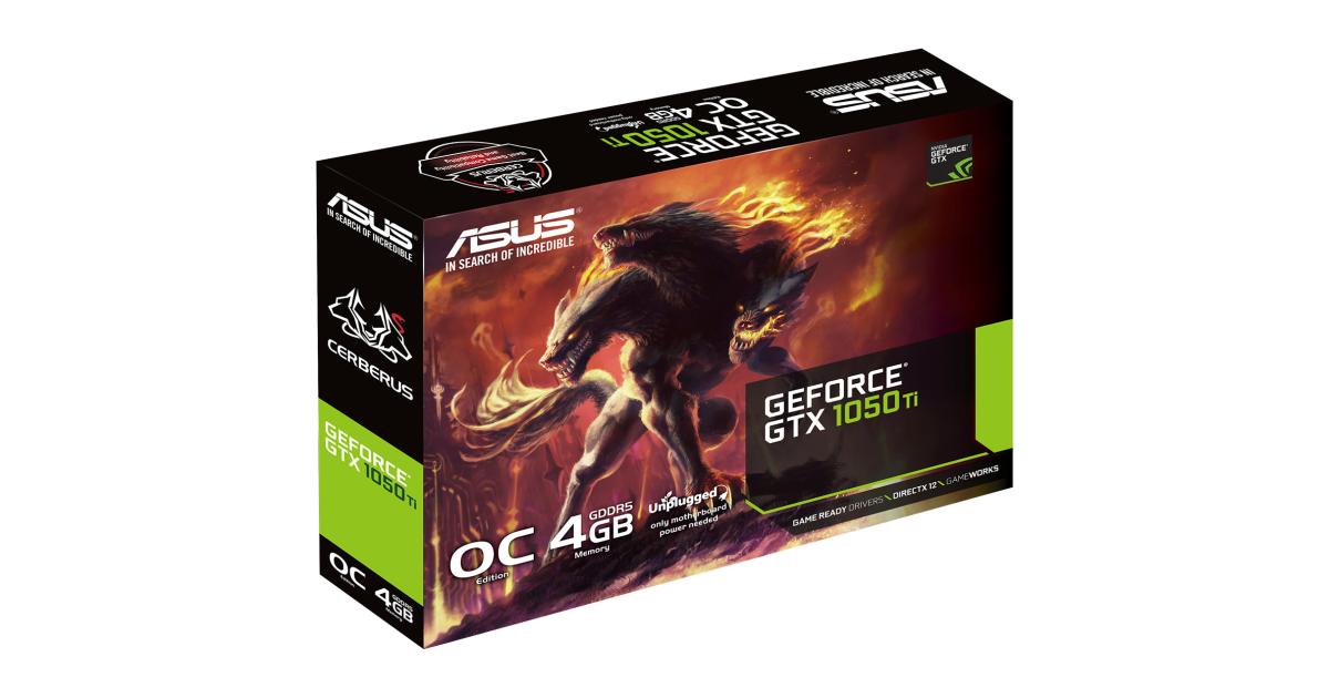 Asus NVIDIA Cerberus GTX1050 TI 4GB GDDR5 OC Edition | CERBERUS ...
